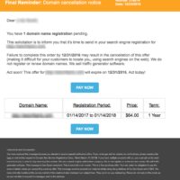 Watch Out For Fraudulent Domain Renewal Email Notices